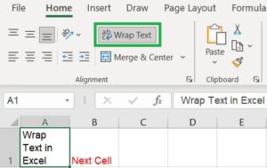 How to use Wrap Text in Excel